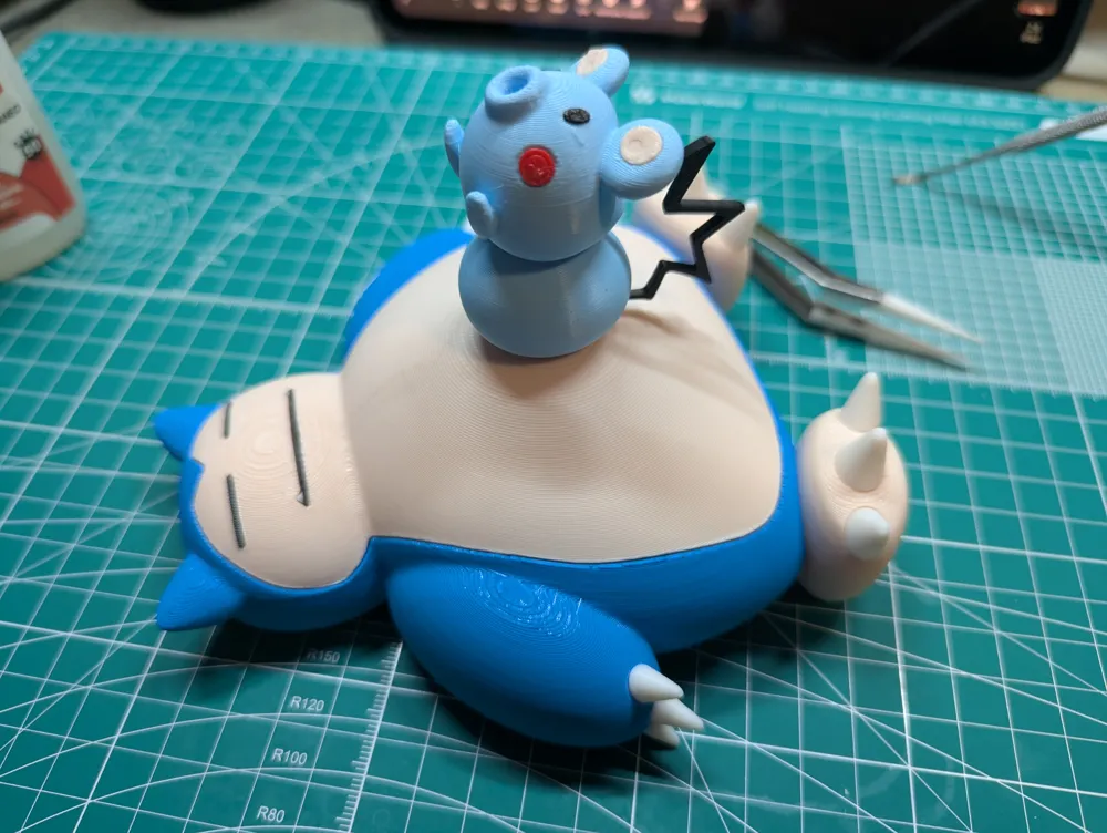 Azurill & Snorlax fountain - Free 3D Print Model - MakerWorld