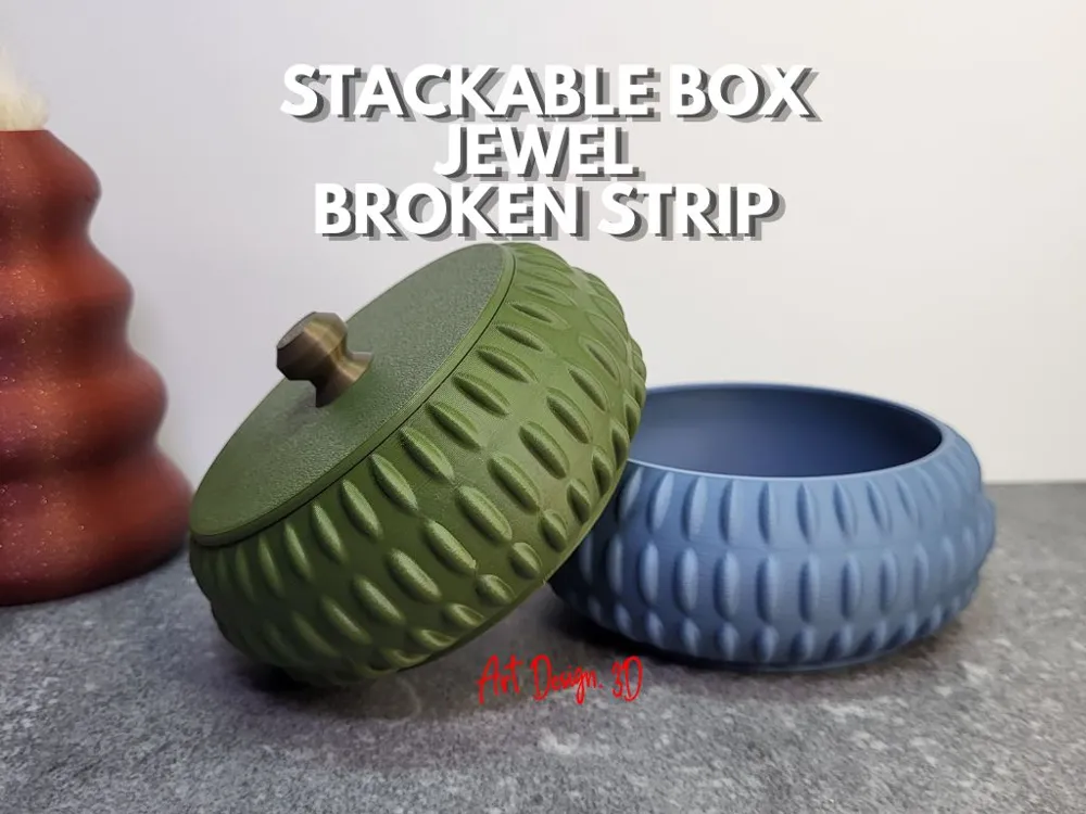 Jewelry Box Stackable Broken Strip by Art Design. 3D - MakerWorld