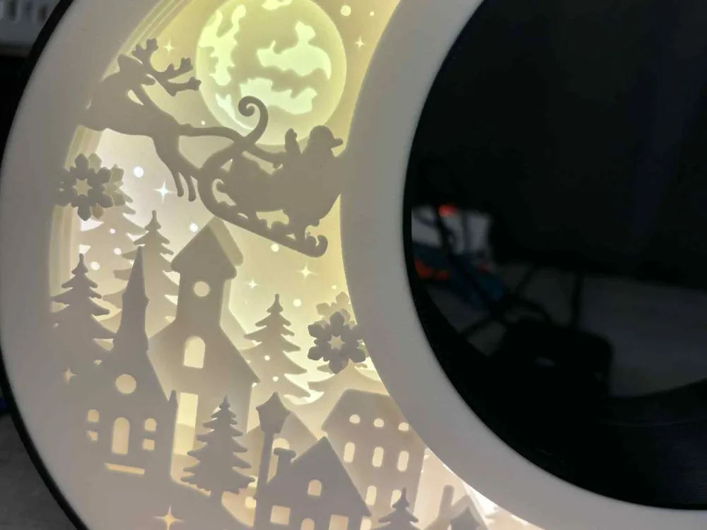 Christmas moon shadow box - Free 3D Print Model - MakerWorld