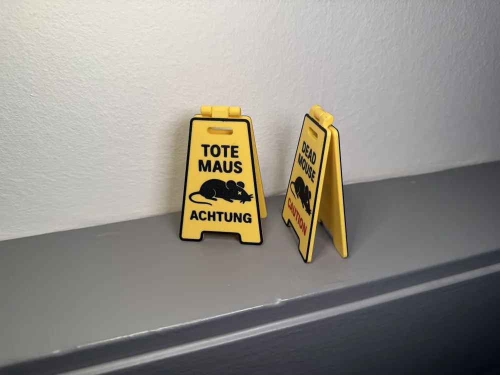 Mini Warning Sign "Dead Mouse" / "Dead Mouse" - Free 3D Print Model ...