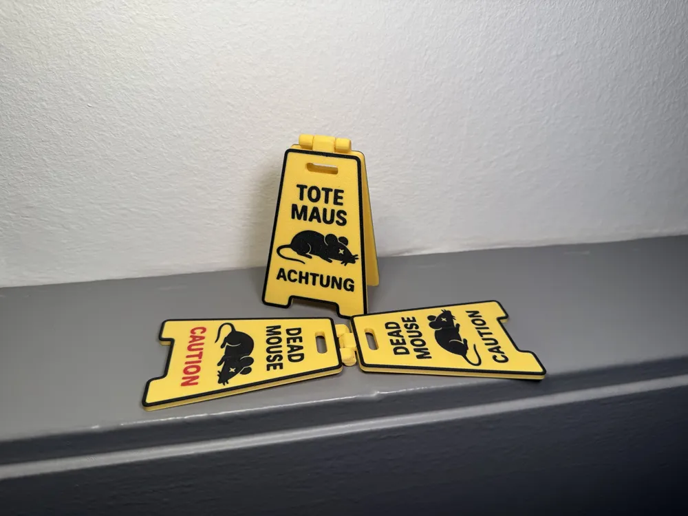 Mini Warning Sign "Dead Mouse" / "Dead Mouse" - Free 3D Print Model ...