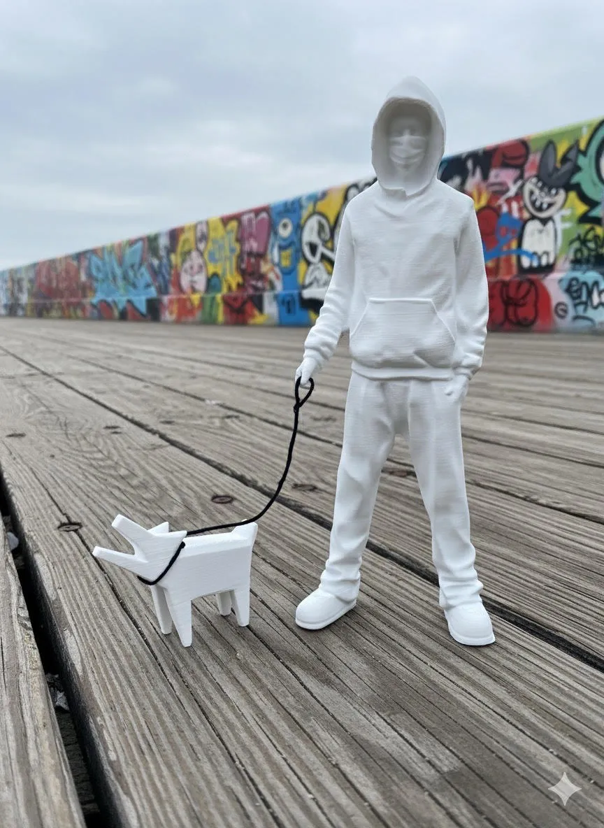 Banksy Man With Dog Statue Modern Art Street Art - Free 3D Print Model ...
