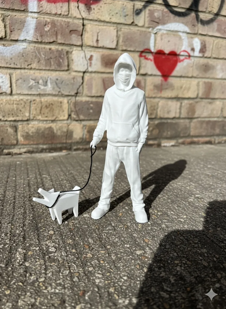 Banksy Man With Dog Statue Modern Art Street Art - Free 3D Print Model ...