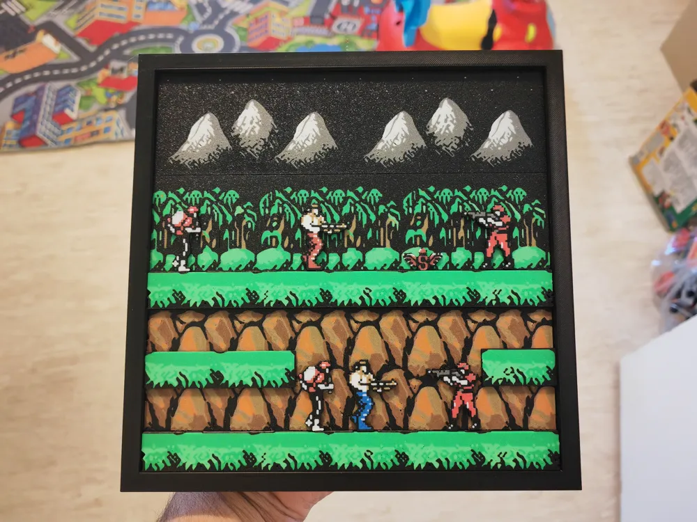 2D 3D Retro Wallart Diorama Frame Game Contra NES by terror MakerWorld ...