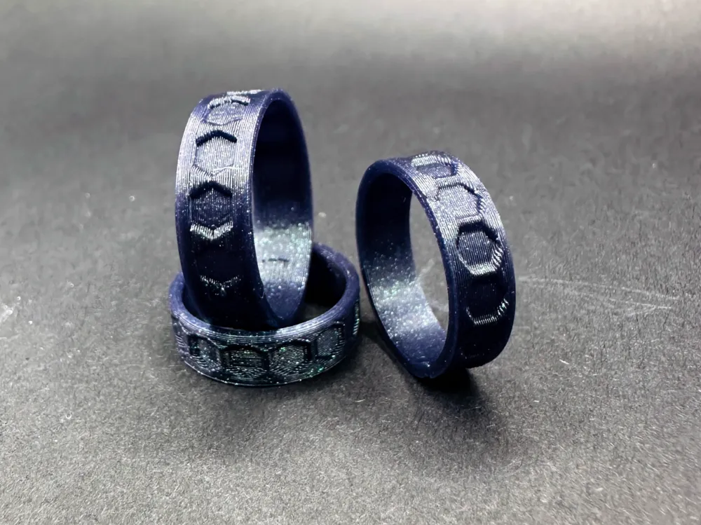 Mens Womens Hexagon Wedding Ring Size by SB Artisan Creations - MakerWorld