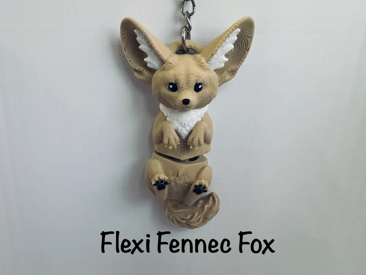 Flexi Fennec Fox Keychain - Free 3D Print Model - MakerWorld
