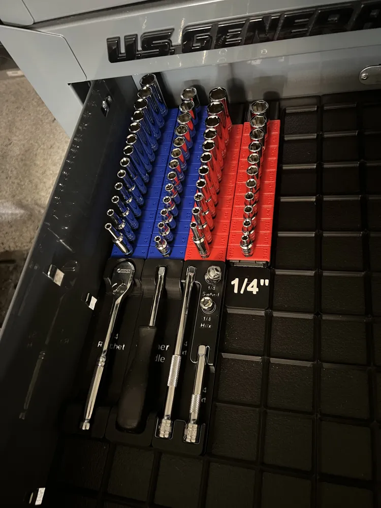 Quinn 1/4" Master Socket Set Gridfinity Storage by Ryutso MakerWorld: Download Free 3D Models