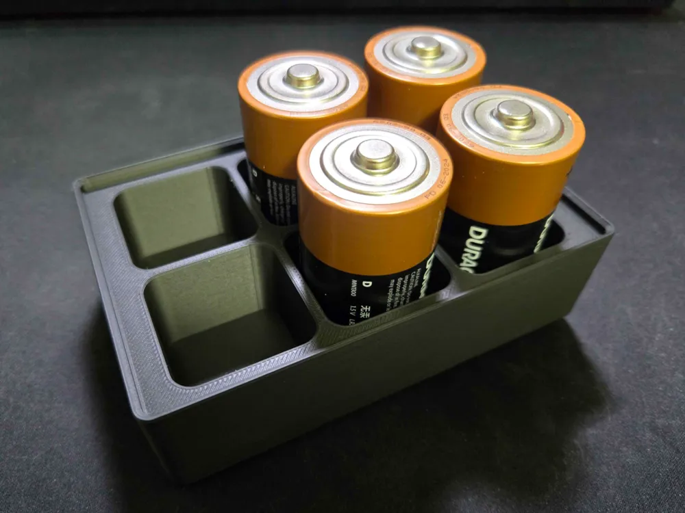 Gridfinity - Battery holder (D type) by Maxim Srour - MakerWorld