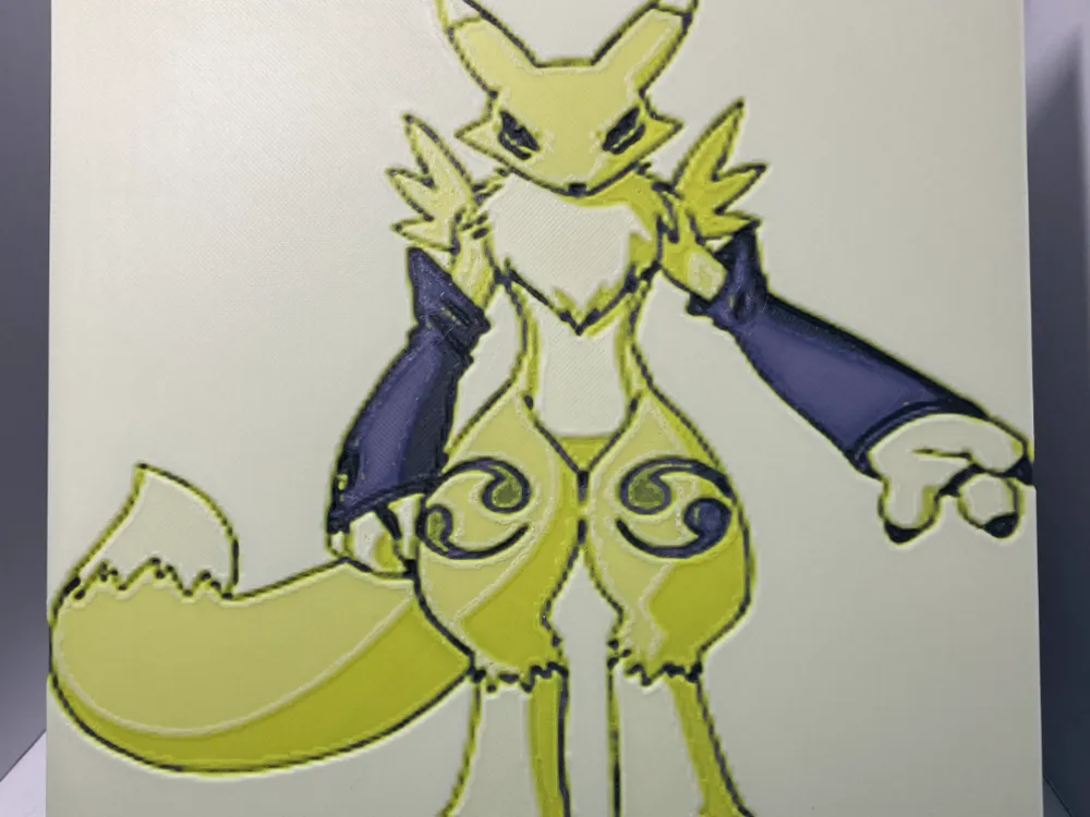 Renamon Digimon Hueforge by Lyanripe MakerWorld: Download Free 3D Models