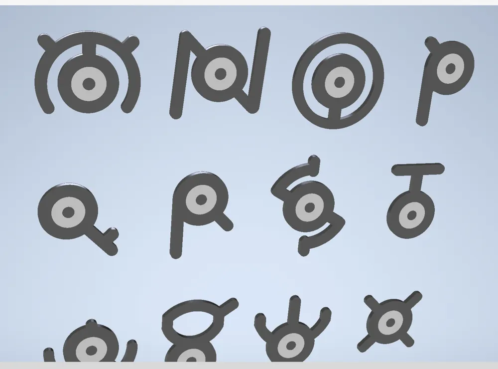 Unown Pokemon (type M to !) multi with AMS by Qmax3D - MakerWorld