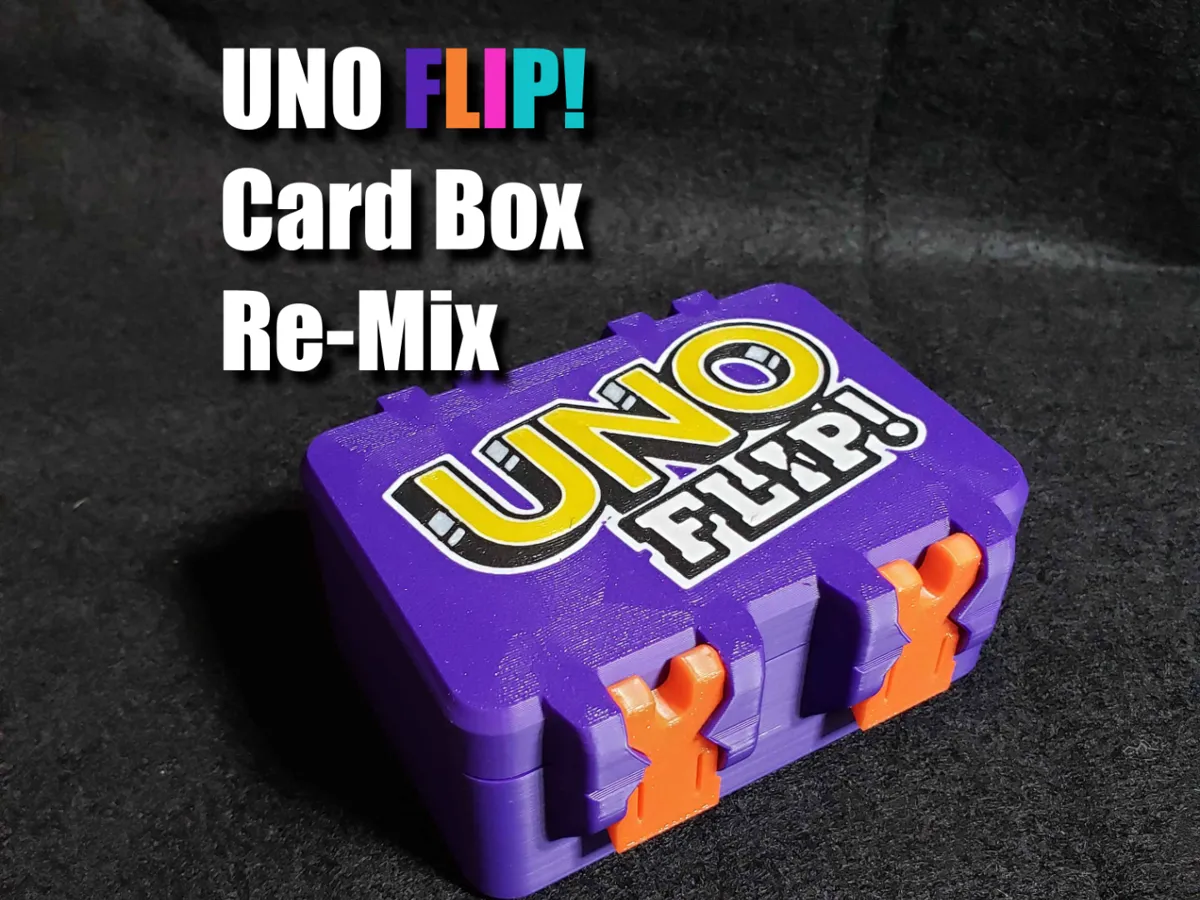Uno FLIP! Card Box - SnapLock Re-Mix - Free 3D Print Model - MakerWorld