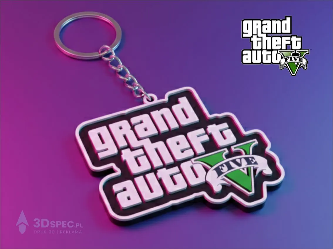 GTA V logo keychain - Free 3D Print Model - MakerWorld