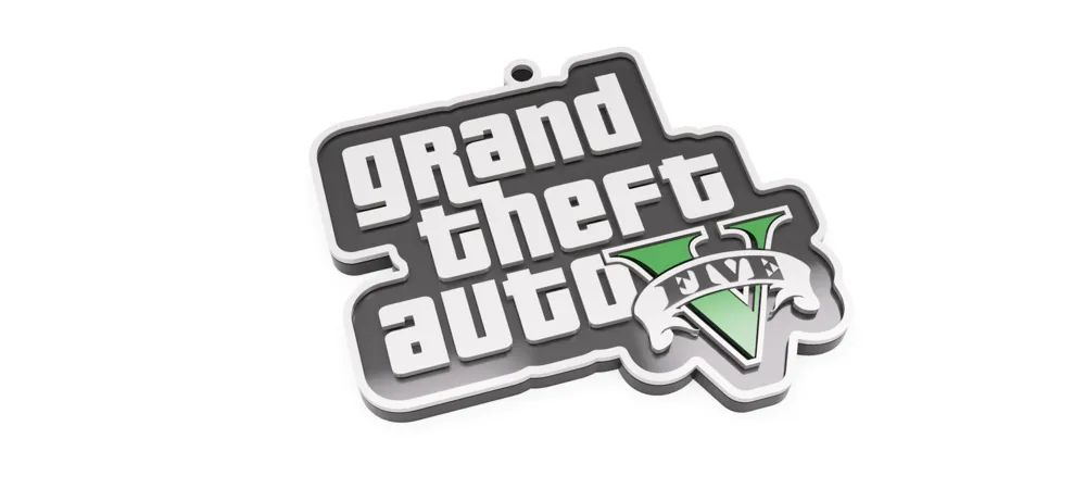 GTA V logo keychain - Free 3D Print Model - MakerWorld