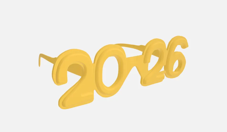 2026 New Years Glasses v1 - Free 3D Print Model - MakerWorld