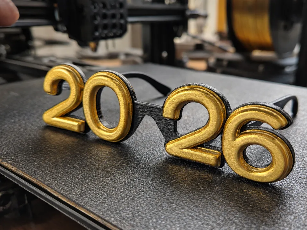 2026 New Years Glasses v1 - Free 3D Print Model - MakerWorld