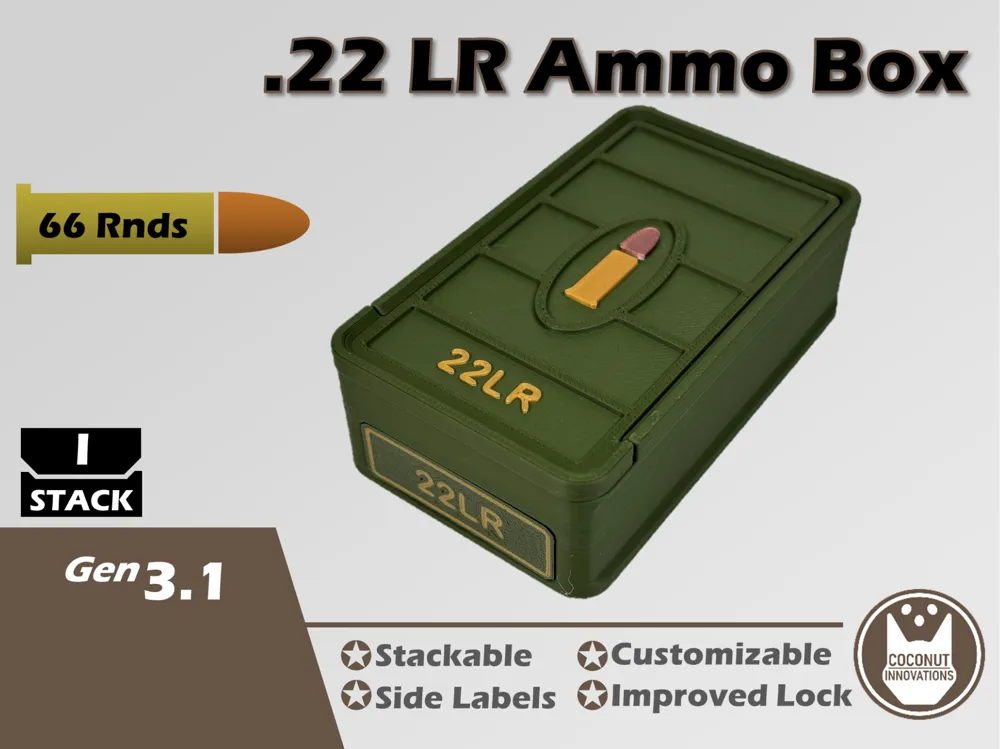 Ammo Storage Box 22LR 66 Rounds - Free 3D Print Model - MakerWorld