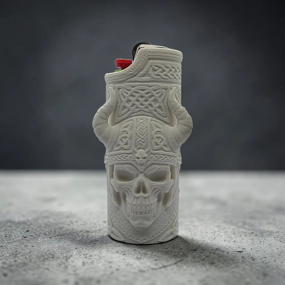 Viking Skull Bic Sleeve - Free 3D Print Model - MakerWorld