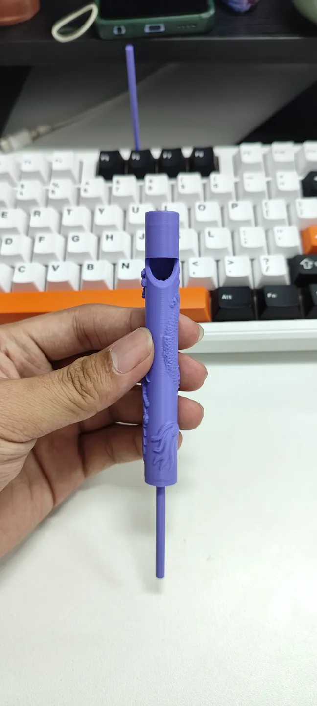 An exceptionally loud dragon-patterned column bird whistle by 3D打印爱好者 ...