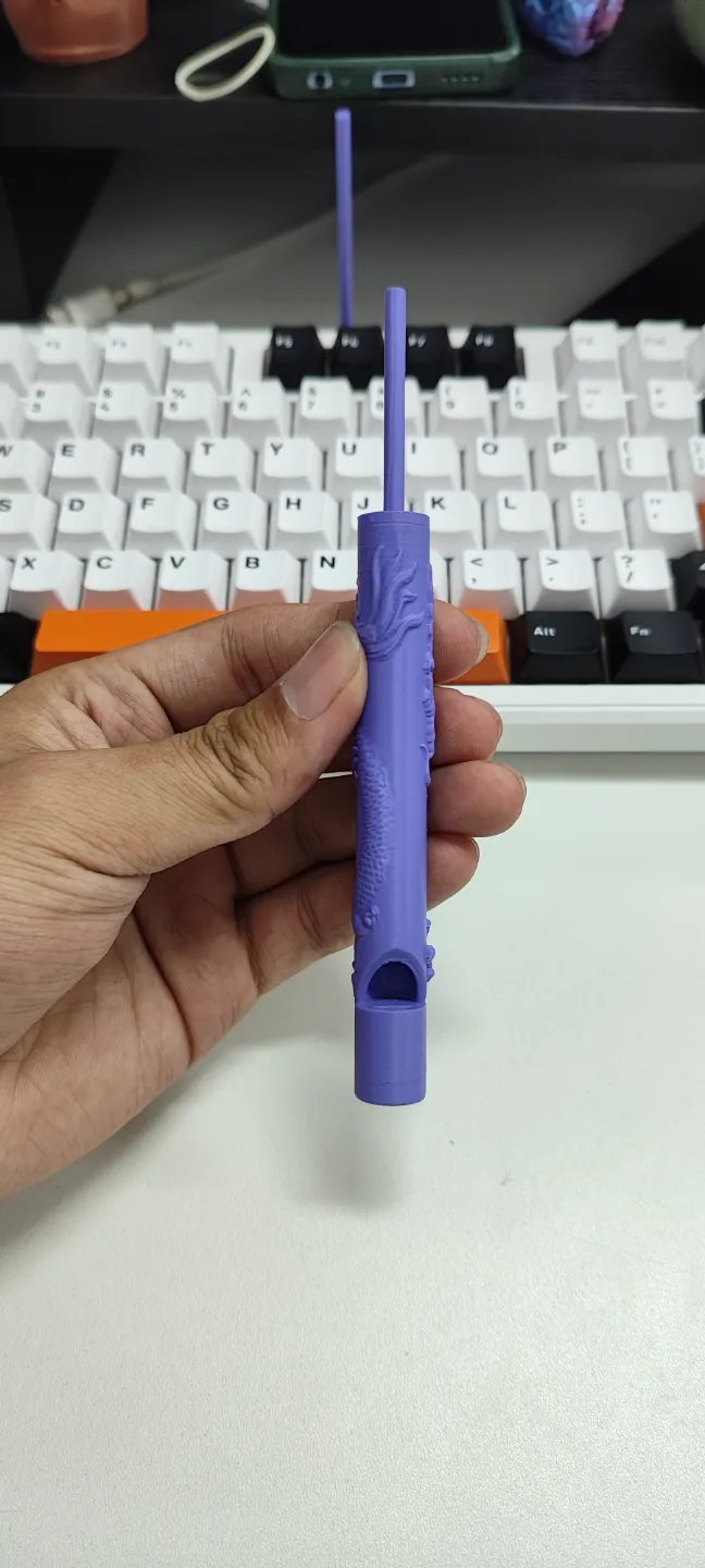 An exceptionally loud dragon-patterned column bird whistle by 3D打印爱好者 ...