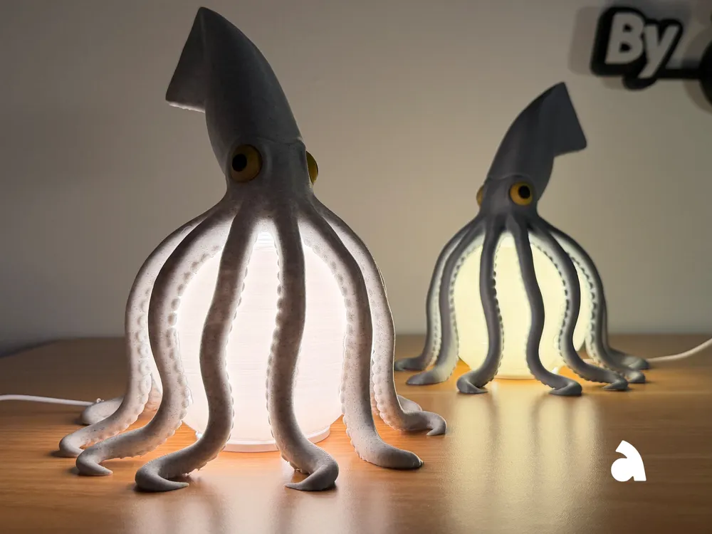 Squid Table Lamp - LED Kit Compatible - Free 3D Print Model - MakerWorld