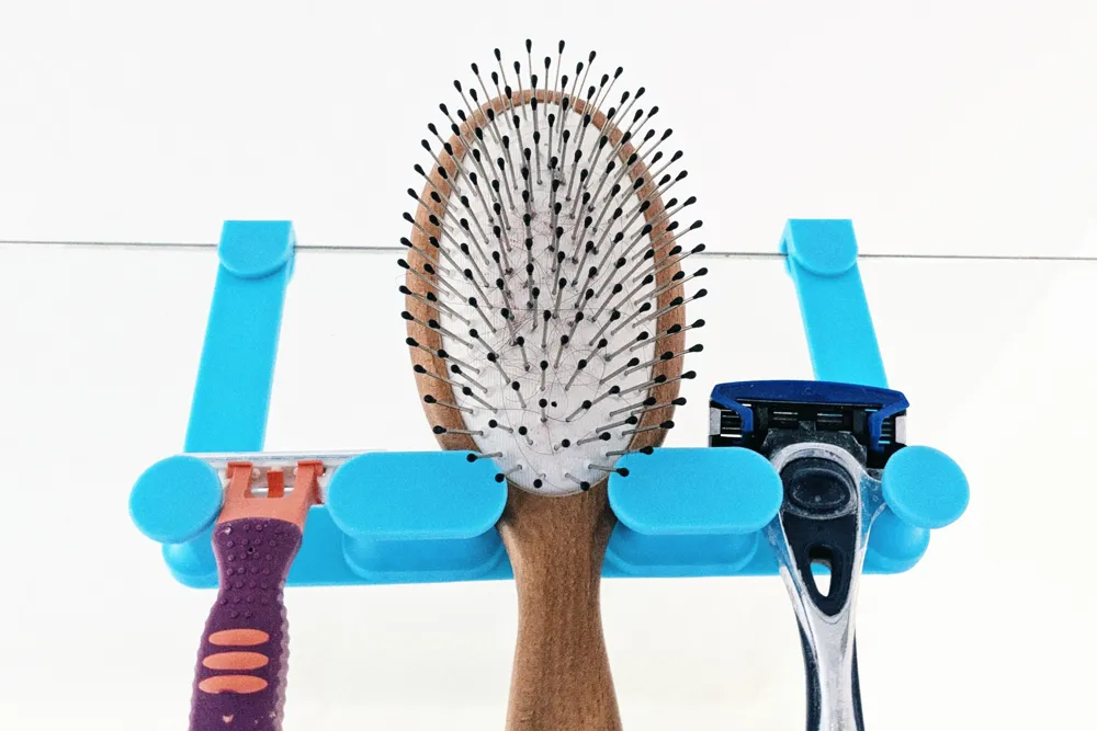 Razor holder (1–3) for 6 mm shower glass - Free 3D Print Model - MakerWorld