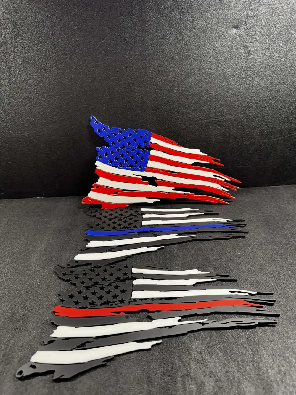 Tattered American Flag - Horizontal Display - Free 3D Print Model ...