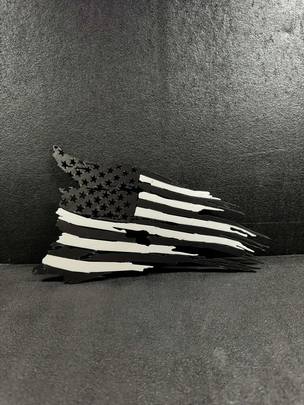 Tattered American Flag - Horizontal Display - Free 3D Print Model ...