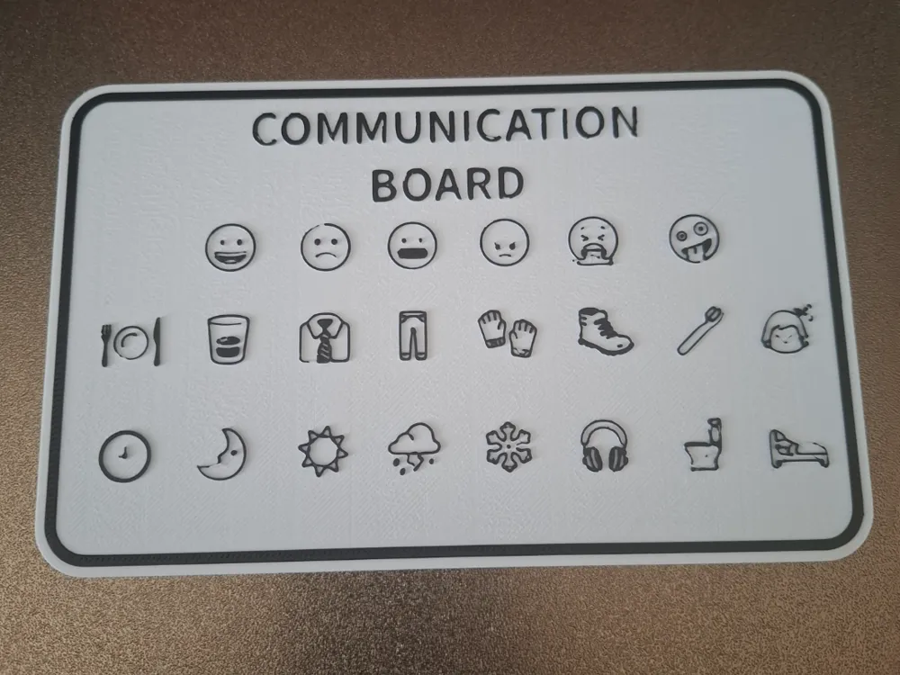 Communication board for autism/additional needs - Free 3D Print Model ...