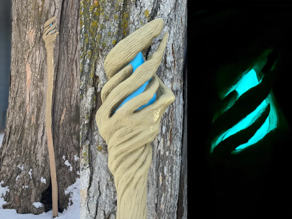 Full sized Gandalf the Grey Staff w. Glowing Gem! - Free 3D Print Model ...