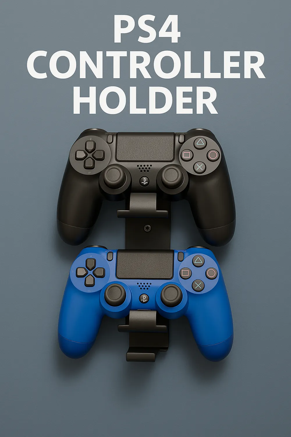 Wall-Mounted DualShock Holder – with Bonus Hook - Free 3D Print Model ...
