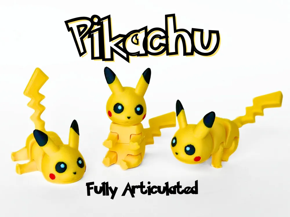 Pikachu - Fully Articulated - Free 3D Print Model - MakerWorld