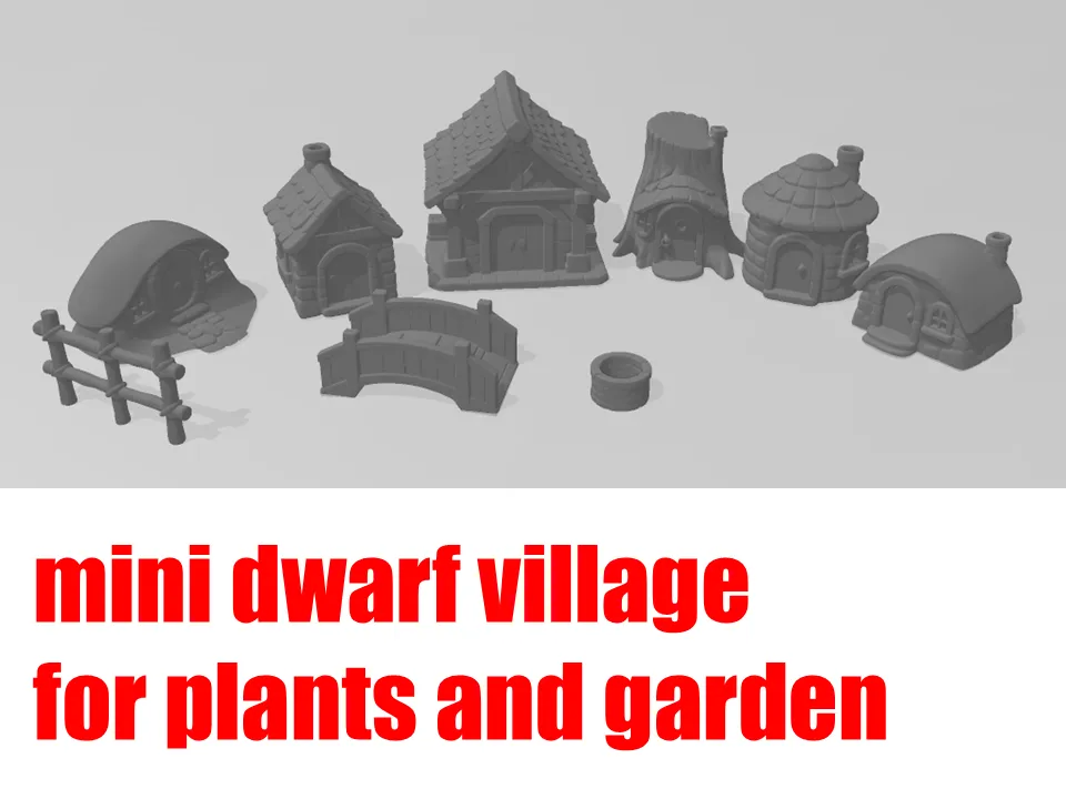 mini dwarf village for plants and garden by danshti MakerWorld: Download Free 3D Models