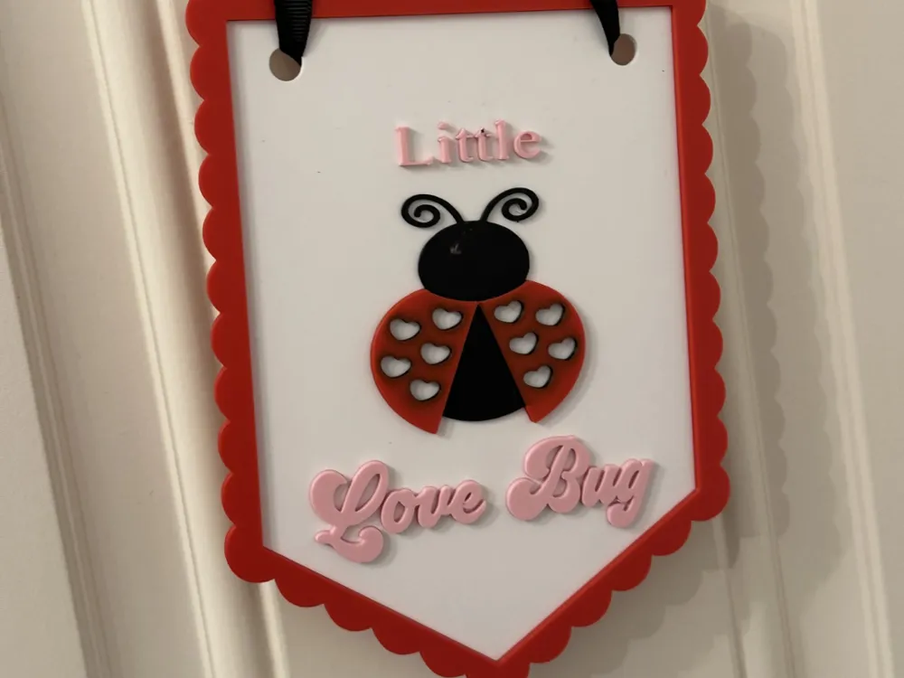 Little Love Bug Valentines Day Sign - Free 3D Print Model - MakerWorld