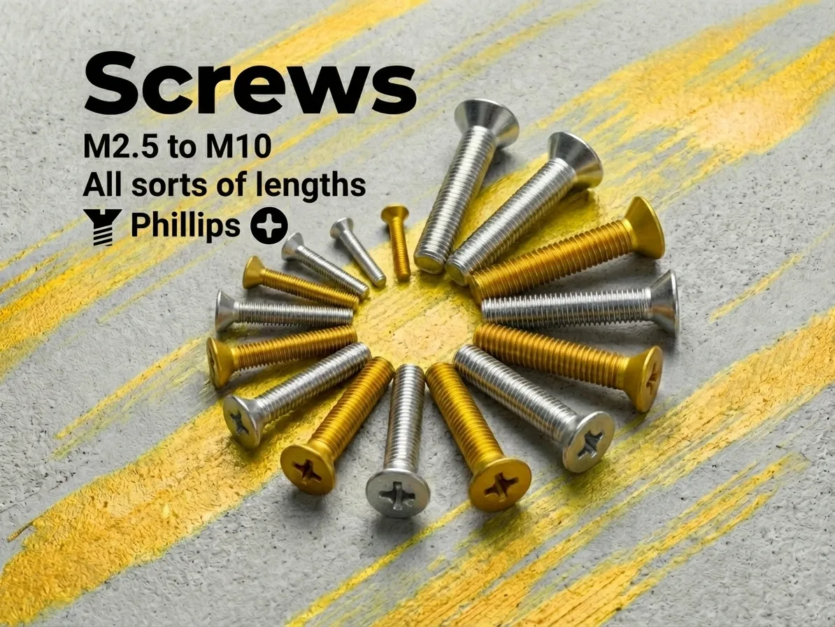 M2.5 - M10 Countersunk Screws All Sorts of Lengths - Free 3D Print ...