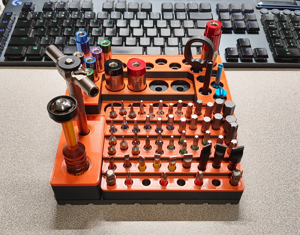 Bit Tray - Hex Bits (1/4") - Gridfinity by KrazyKajunTX - MakerWorld