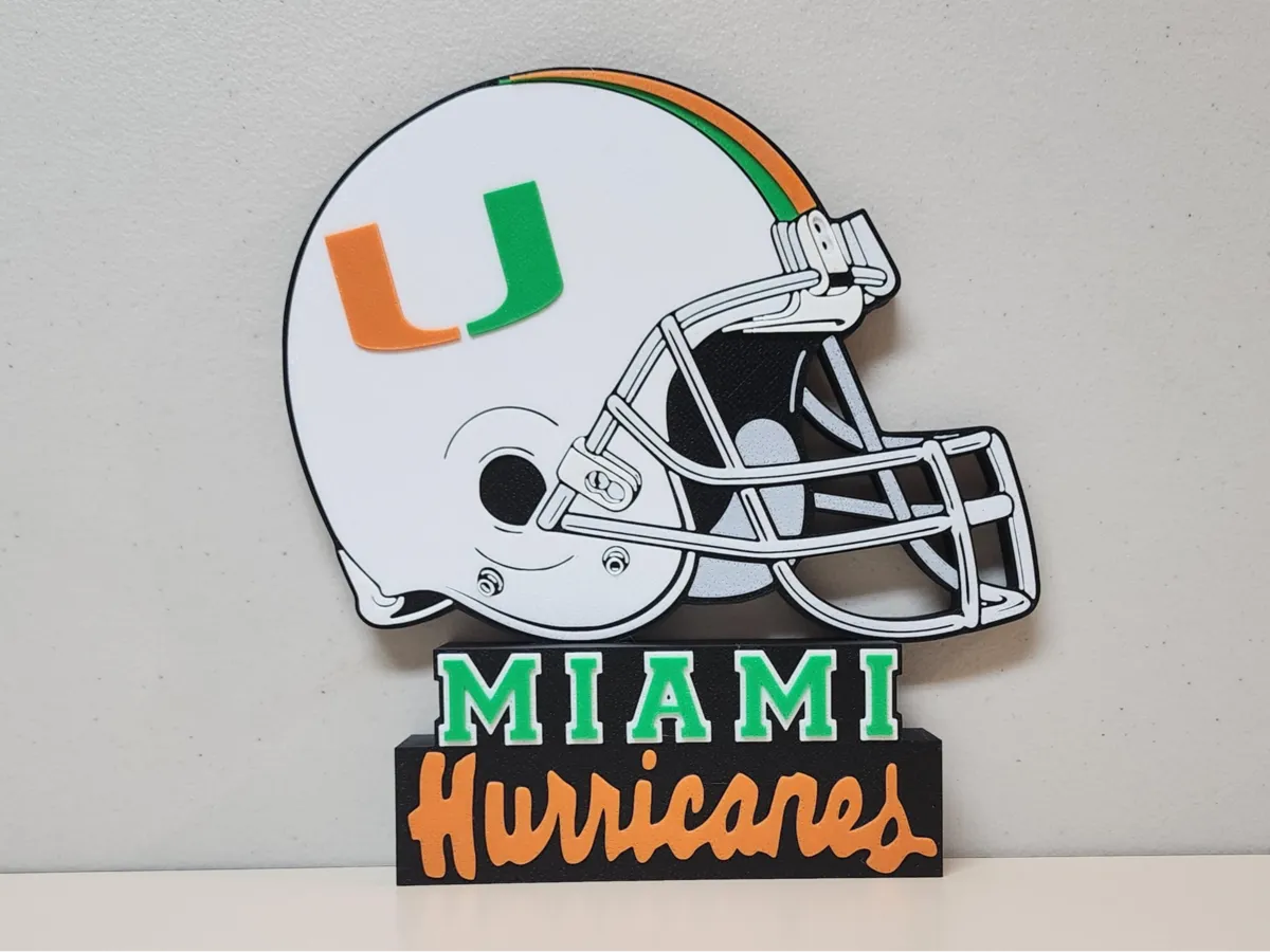 Miami Hurricanes Helmet Desk or Wall Display by briankstan MakerWorld ...