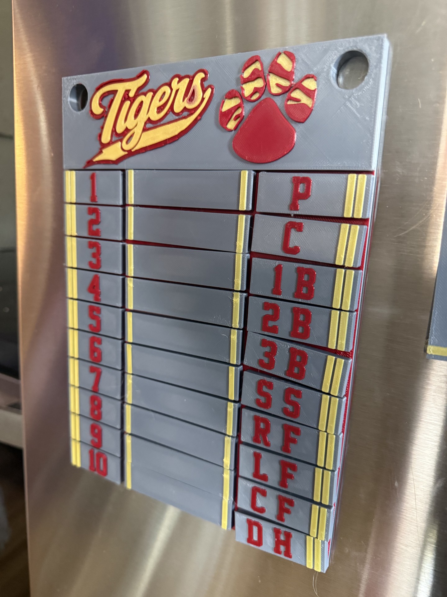 Baseball - Softball - team lineup magnetic board - Free 3D Print Model ...