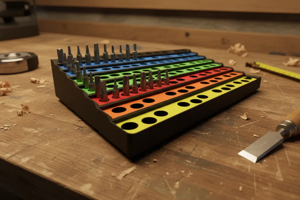 Gridfinity Bit Tray 114 Bits - Staircase - Free 3D Print Model - MakerWorld