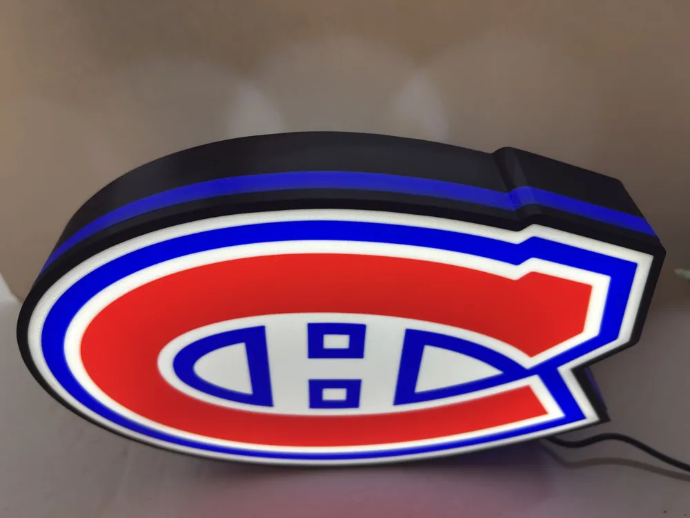 Monteal Canadiens Habs Light Box - Free 3D Print Model - MakerWorld