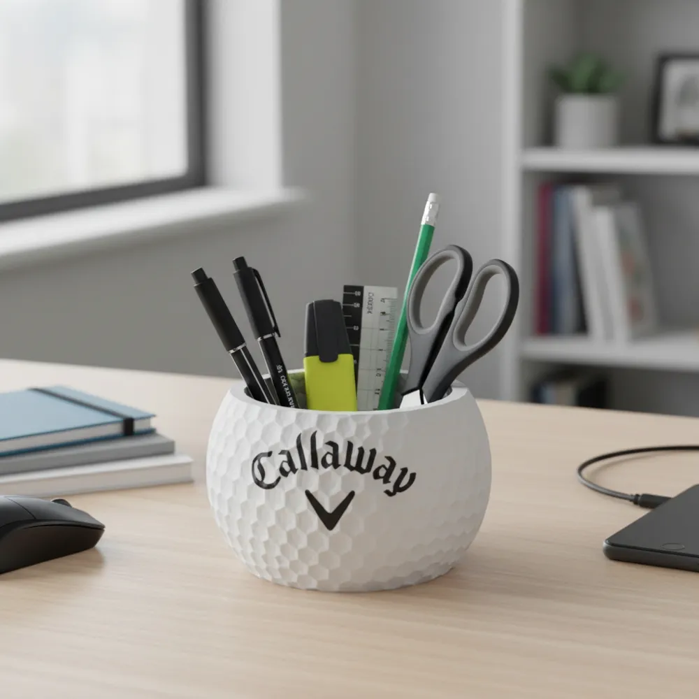 Callaway Golf Ball Pen Pot / Desk Organiser - Free 3D Print Model ...