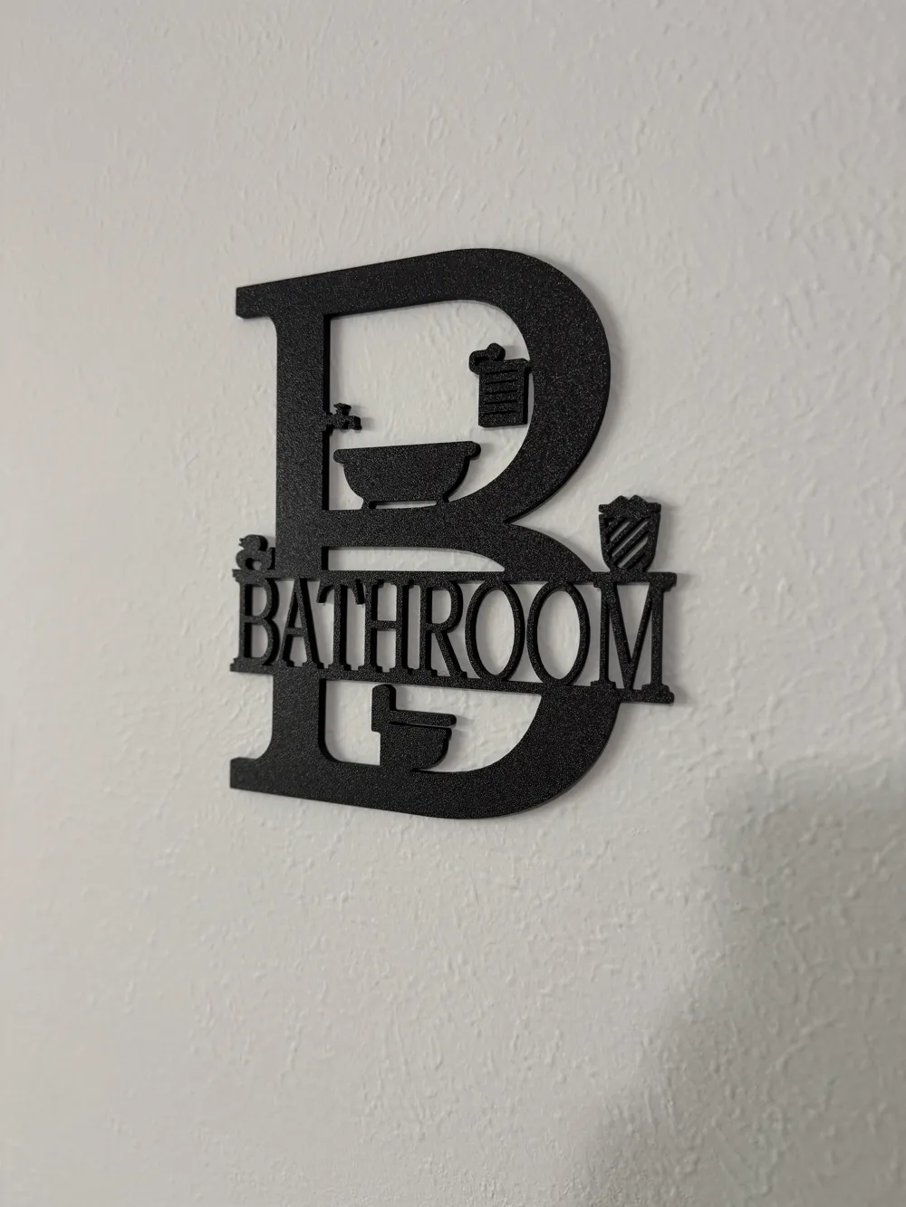 Bathroom wall sign - Free 3D Print Model - MakerWorld