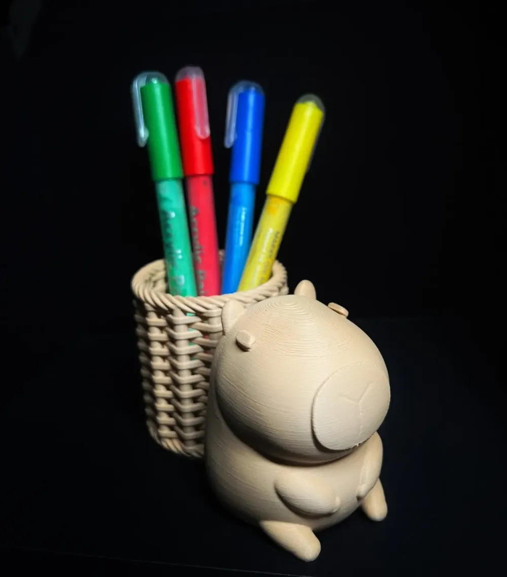 Heartwarming Guardian - Cute Capybara Pen Holder Figurine by Jason ...