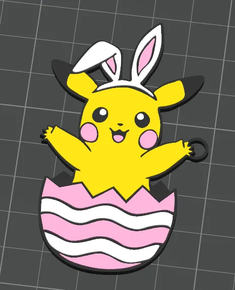 Easter Pikachu Badge/Sign/Keychain by K3DPrint - MakerWorld