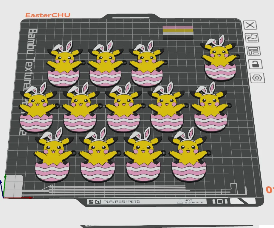Easter Pikachu Badge/Sign/Keychain by K3DPrint - MakerWorld