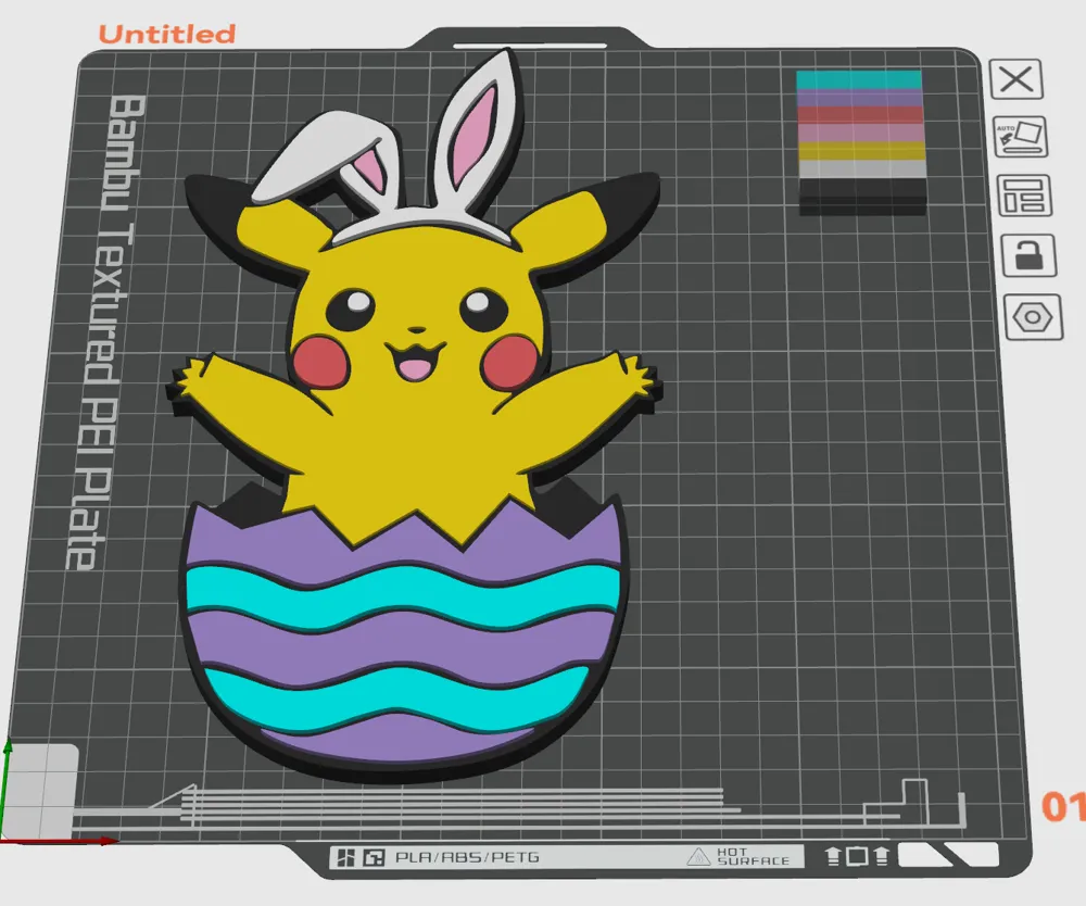 Easter Pikachu Badge/Sign/Keychain by K3DPrint - MakerWorld