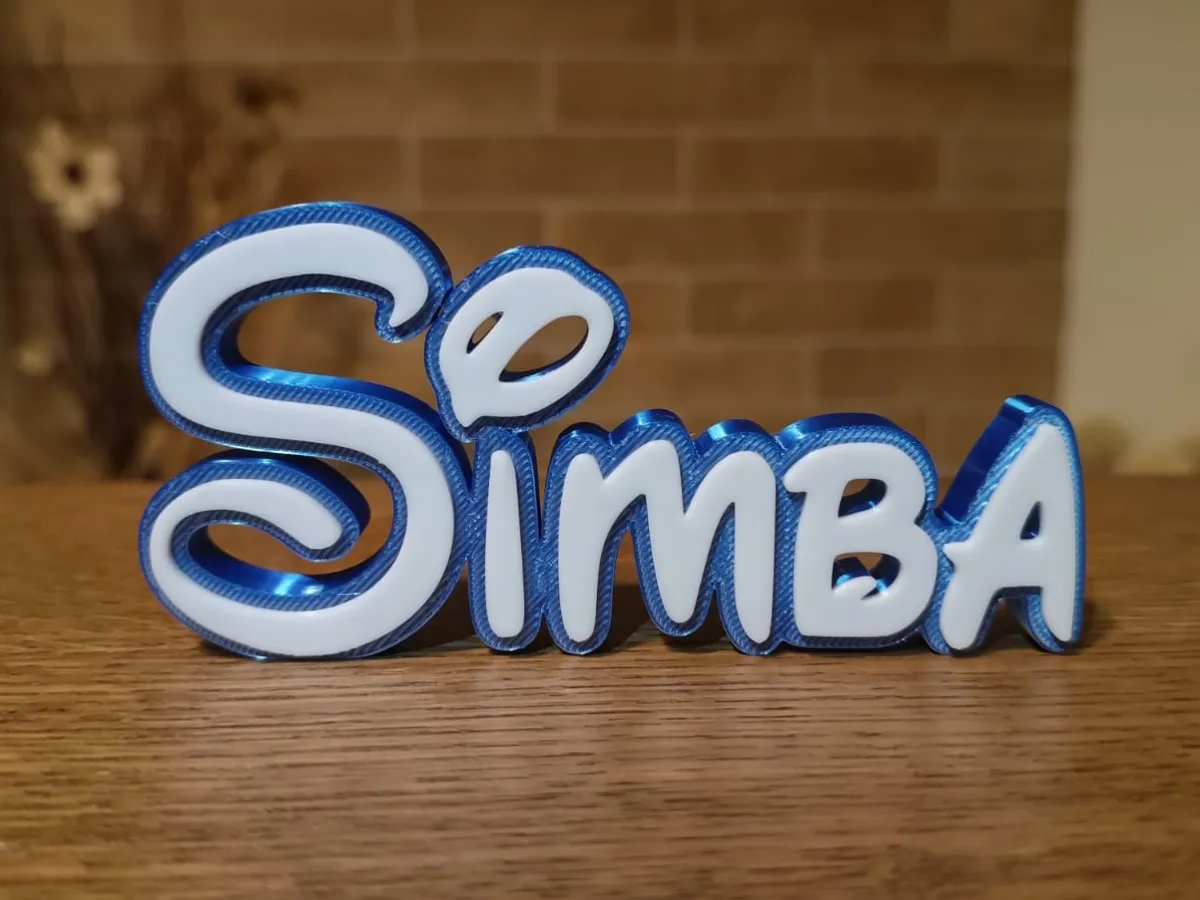 Disney Name Sign Simba Kid Room Wall Decor Tag - Free 3D Print Model ...