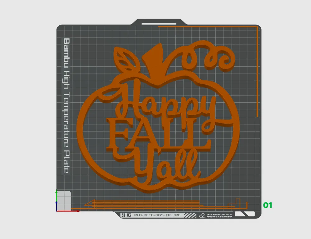 Happy Fall Wall Decor by Lilac Rage - MakerWorld