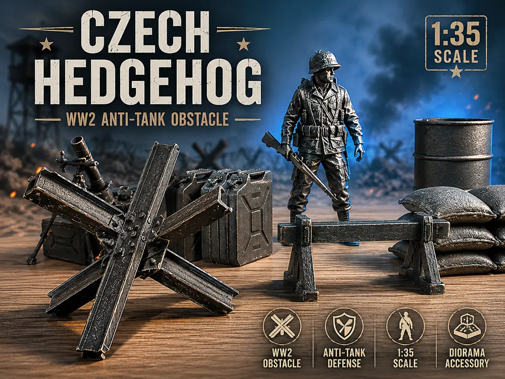 Czech Hedgehog WW2 Anti-Tank Obstacledecor - Free 3D Print Model ...