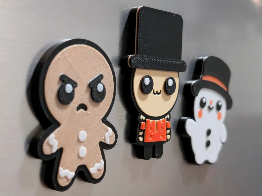 Cute Christmas Magnets Pt. 6 - layered & embossed! - Free 3D Print ...