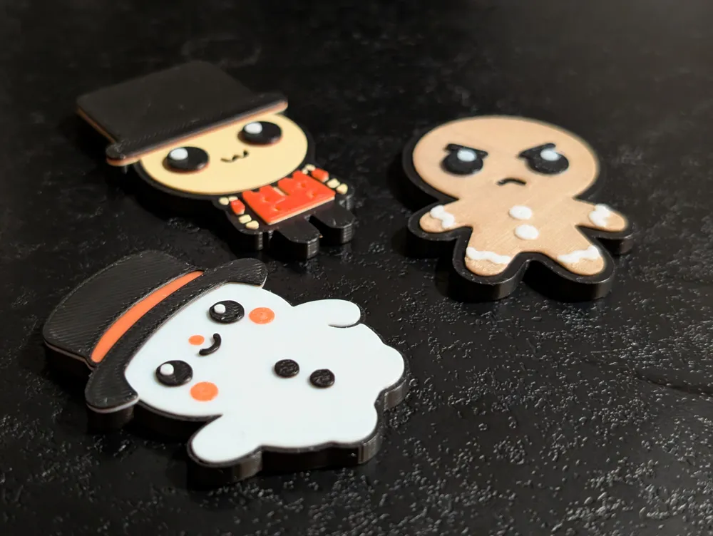 Cute Christmas Magnets Pt. 6 - layered & embossed! - Free 3D Print ...